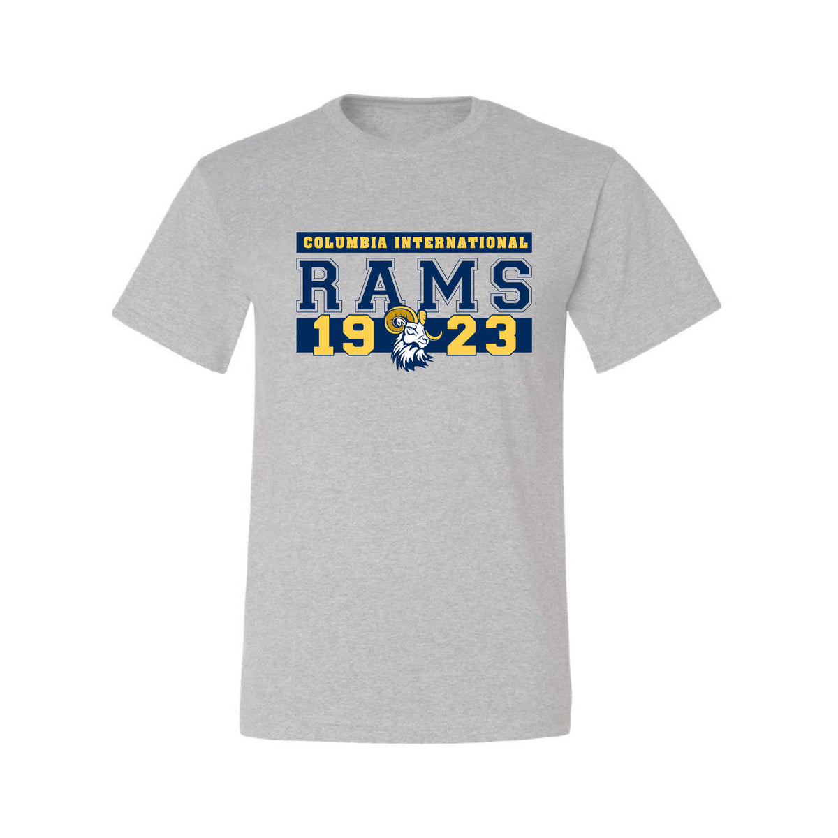 Blended Tee with CIU Rams, Ash – Columbia International Univ. Campus Store